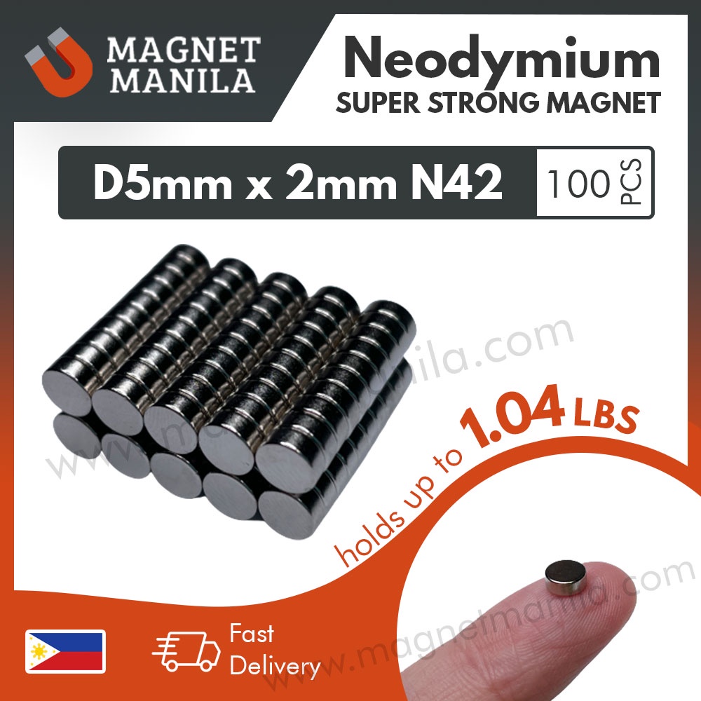 Magnet Manila D5mm X 2mm Neodymium Magnet N42 Super Strong Rare Earth ...