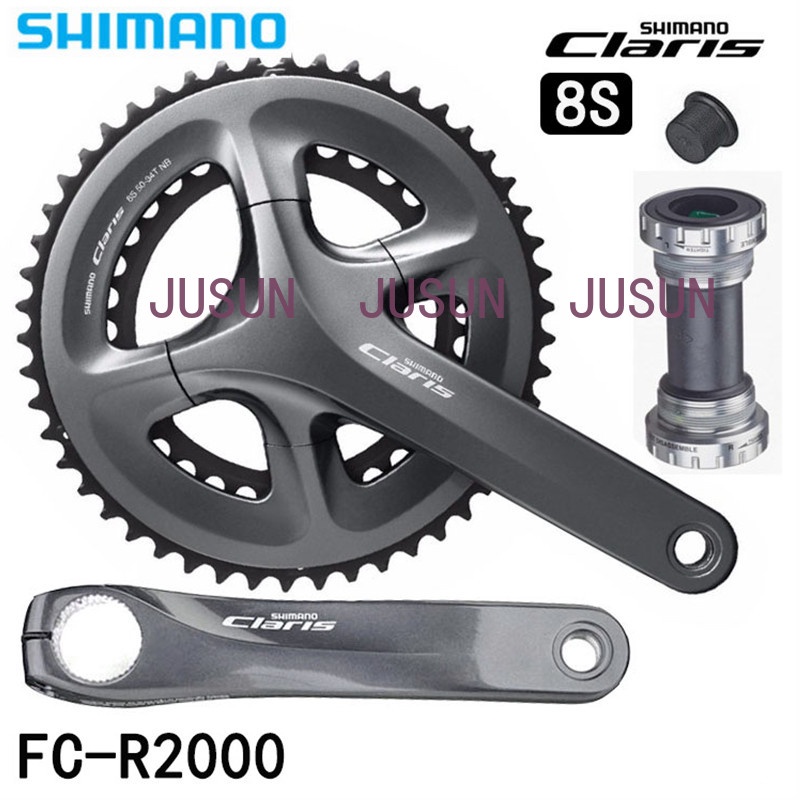 Shimano Claris FC-R2000 Road Bike Folding Bike 2×8 Speed Crankset Hollowtech 2 50-34T With BB ...