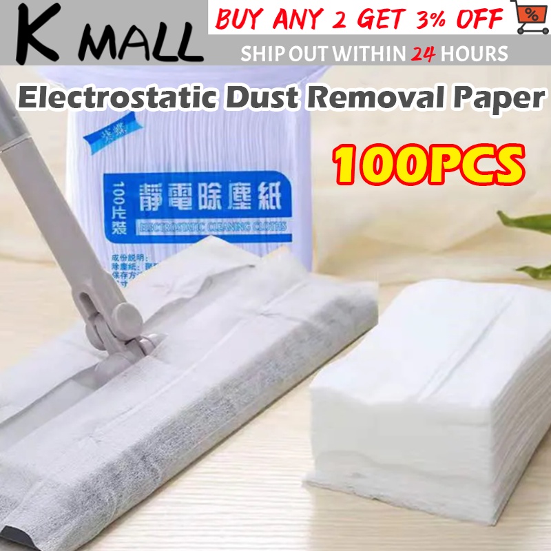 100pcs Disposable Electrostatic Dust Removal Mop Paper Home Kitchen ...