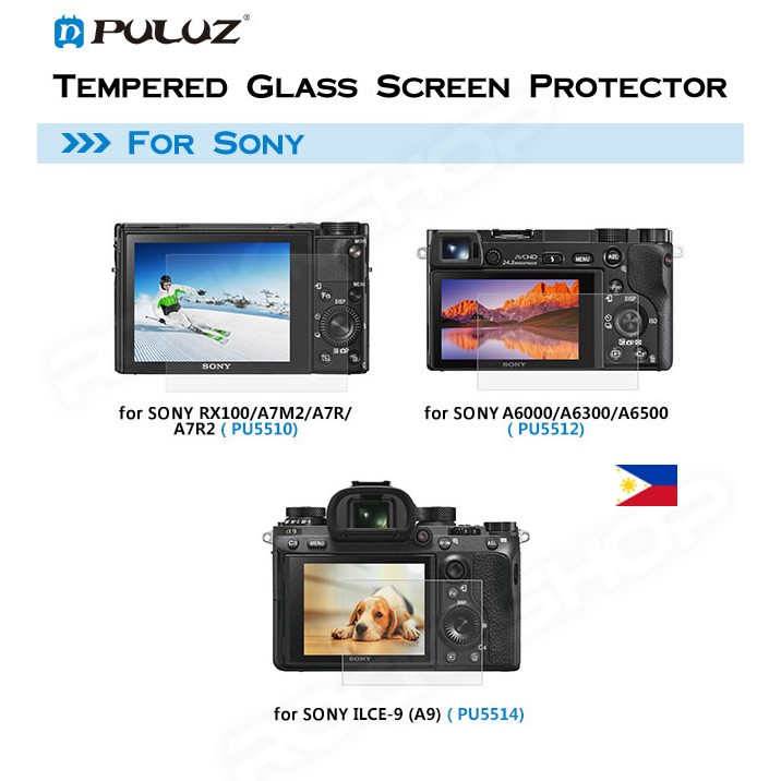 Puluz Tempered Glass Screen Film For Sony Rx100 A7m2 A7r A7r2 A6000 A6300 A6500 Ilce-9 A9 ...