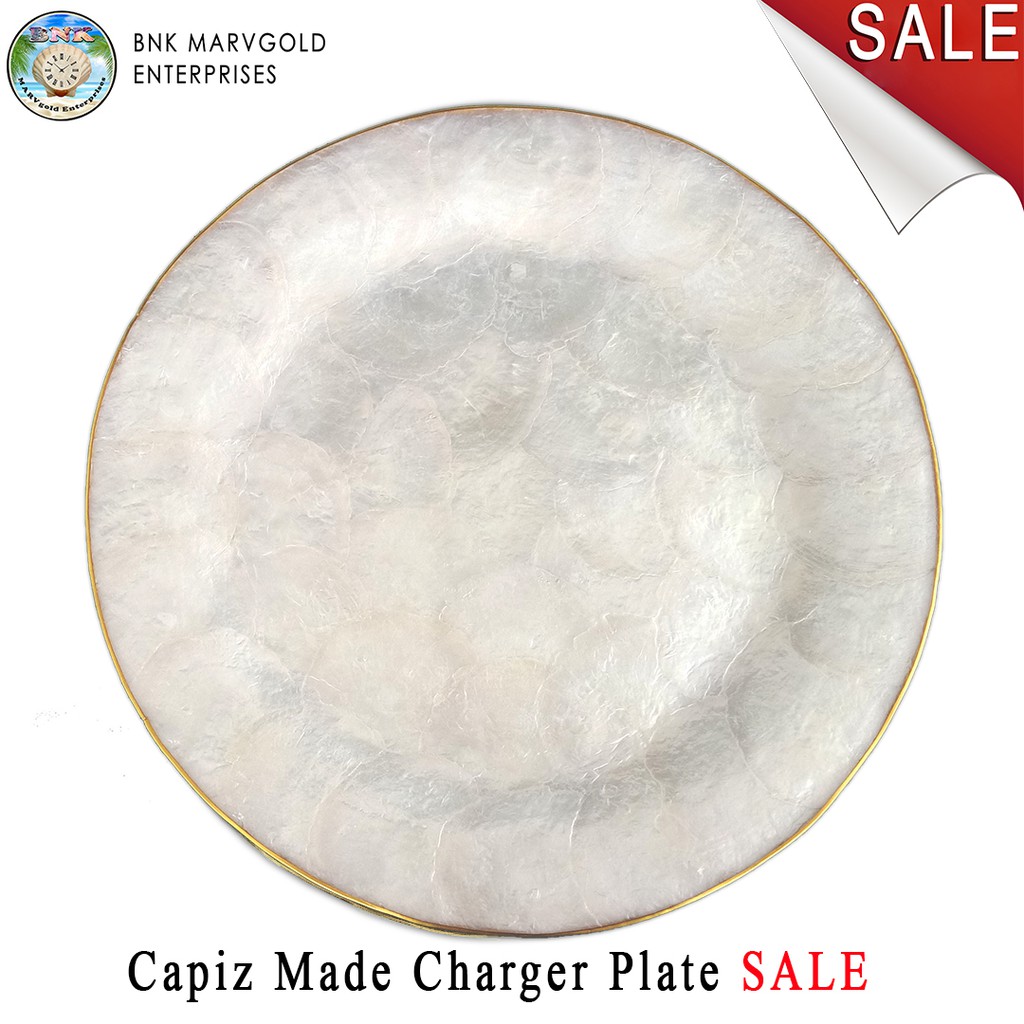 Capiz Made Charger Plate With GOLD RIM High Quality / Wholesale For ...