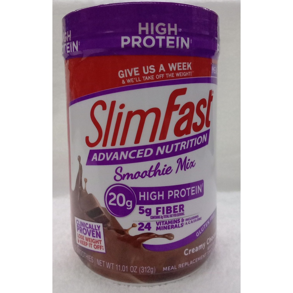 SLIMFAST ADVANCED NUTRITION SMOOTHIE MIX HIGH PROTEIN CREAMY CHOCOLATE ...