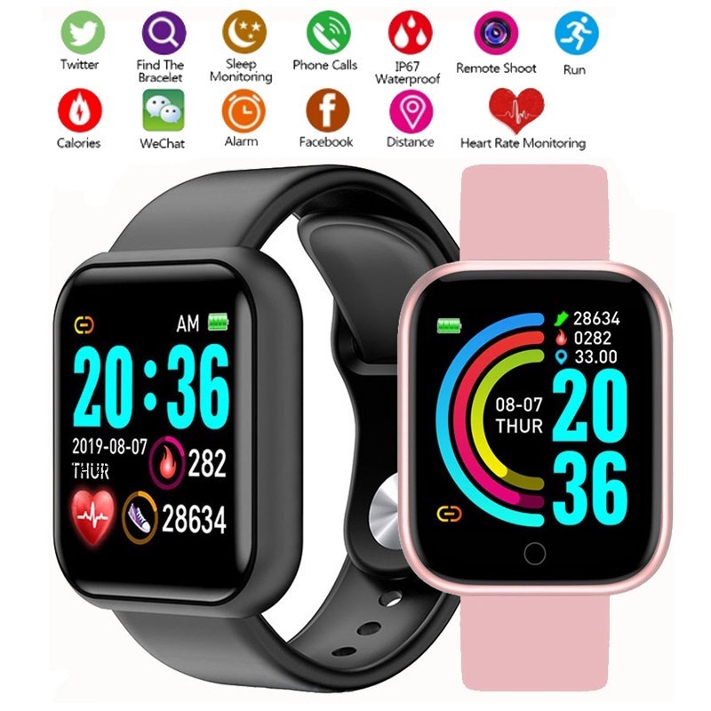 smartwatch Y68/D20 sports Smart watch with Bluetooth waterproof ...