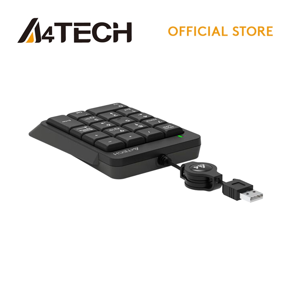 A4Tech FK13 Fstyler Sleek Round-Square Keycaps High-Elasticity Wired Silicon Numeric Keypad ...