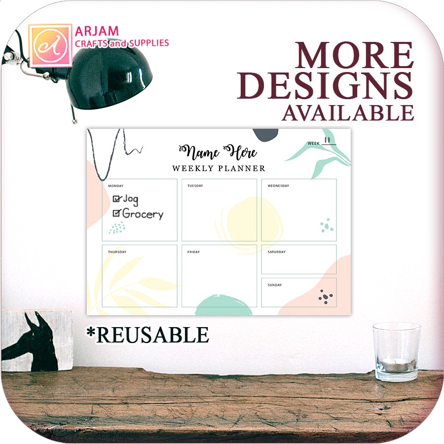 Personalized Reusable Planner w/ Marker & Eraser | Personalized Weekly ...