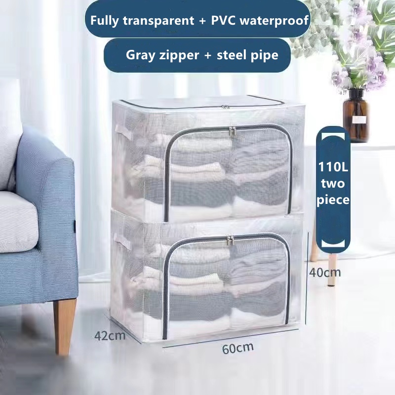 【Buy 1 take 1 free】110L Large Storage box organizer Foldable ...