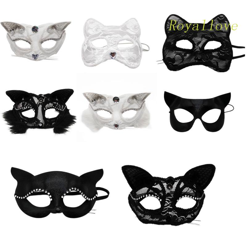 royal Embroidery Sexy Cat Lace Mask Kitten Face Mask Lace Mask ...