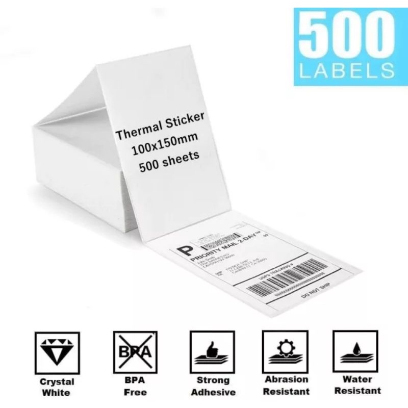 VOZY Waybill Sticker A6 Fold 500pcs Shipping Label Paper Sticker ...