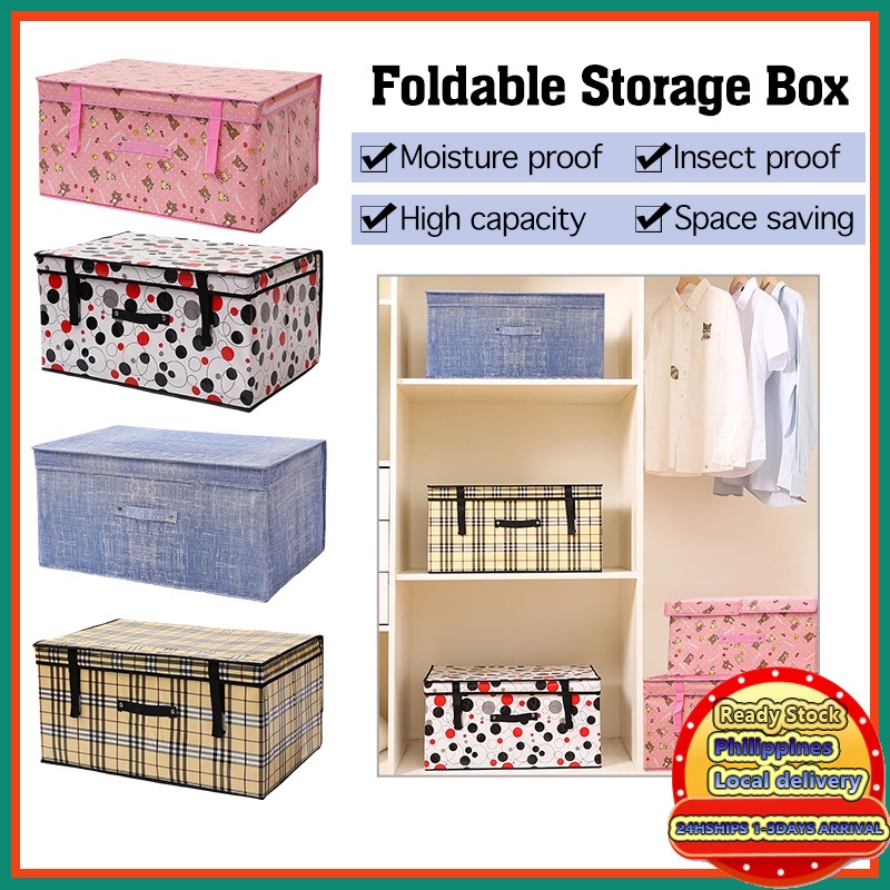 60L Clothes Storage Box Folding Clothes Organizer Moisture-Proof ...