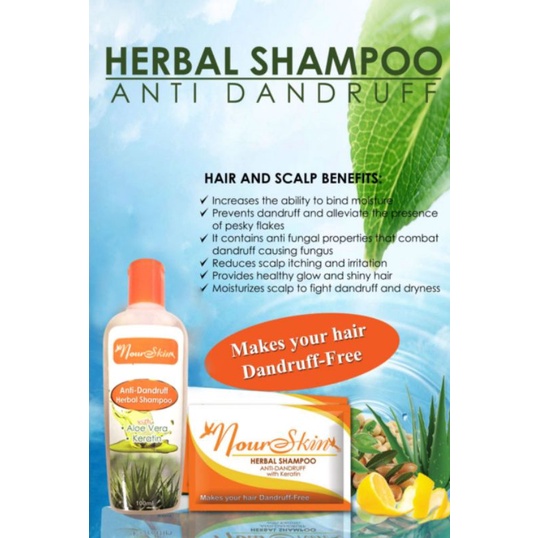 NourSkin Herbal Shampoo Anti-Dandruff with Keratin 100mL | Shopee ...