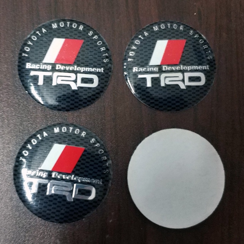 4 Pcs 56mm TRD Metal Stickers Toyota TRD Wheel Hub Cap Modified Car ...