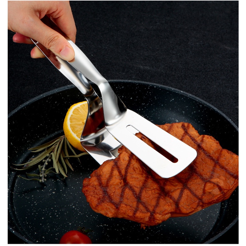 304 Stainless Steel Steak Clip Cooking Clip Beefsteak Fish Spatula Food ...