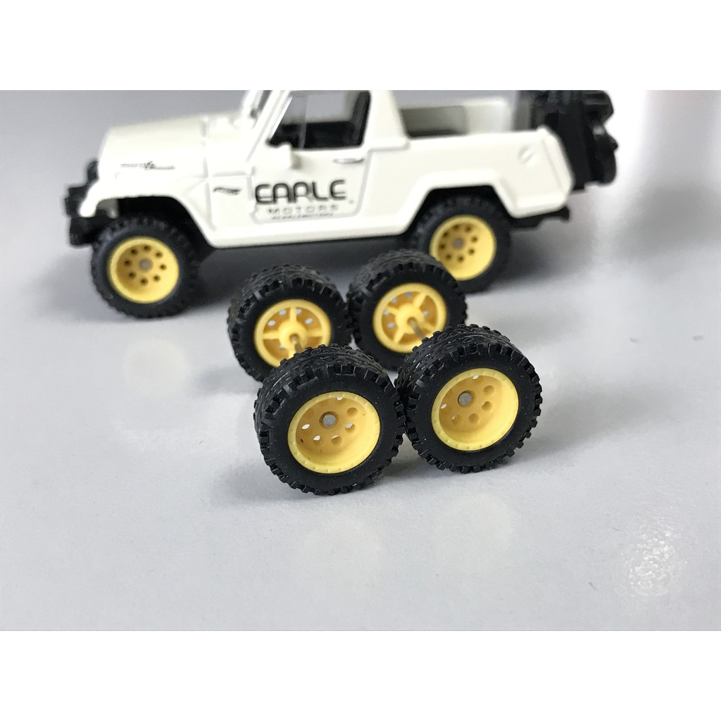 Z126 Tayar Getah Rubber Wheels 1/64 Hot wheels Dot Yellow Offroad 4x4 ...