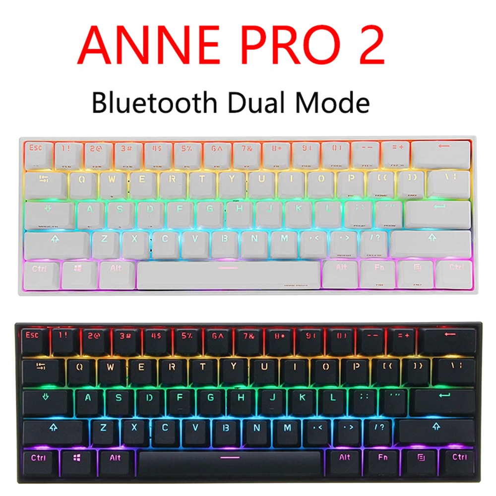 Anne Pro 2 Gaming Mechanical Keyboard Wireless bluetooth Programmable Gamer Keyboard Mini ...