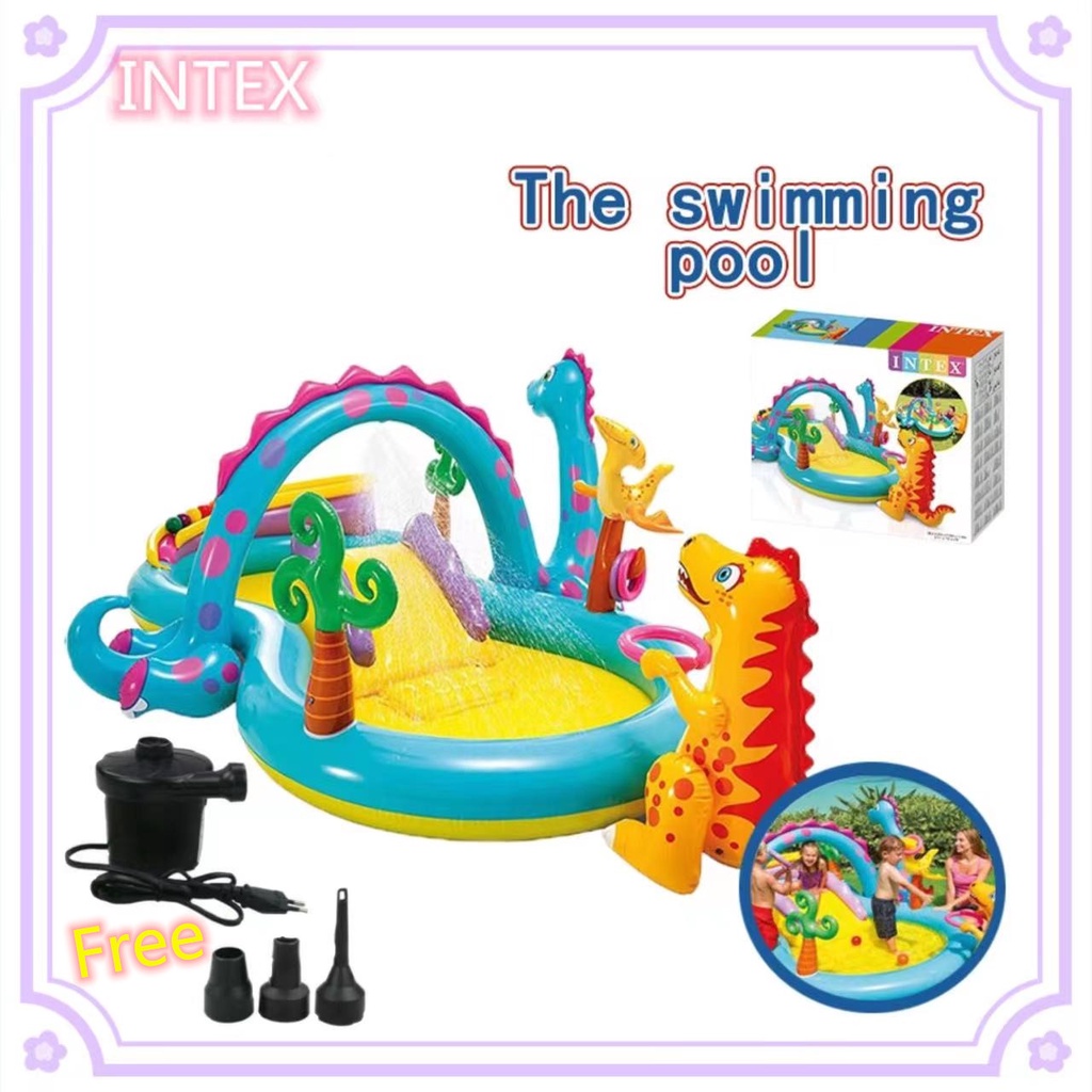 INTEX Buy 1 Free 4 8-shaped Dinosaur Inflatable Swimming Pool With ...