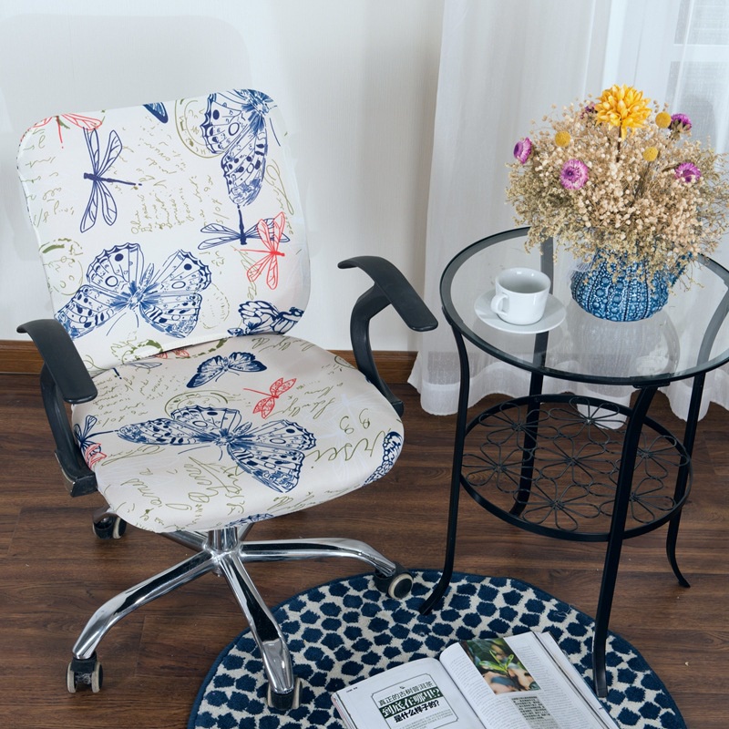 MLADEN 2PC Chair Covers Removable Elastic Home Office Computer Split ...