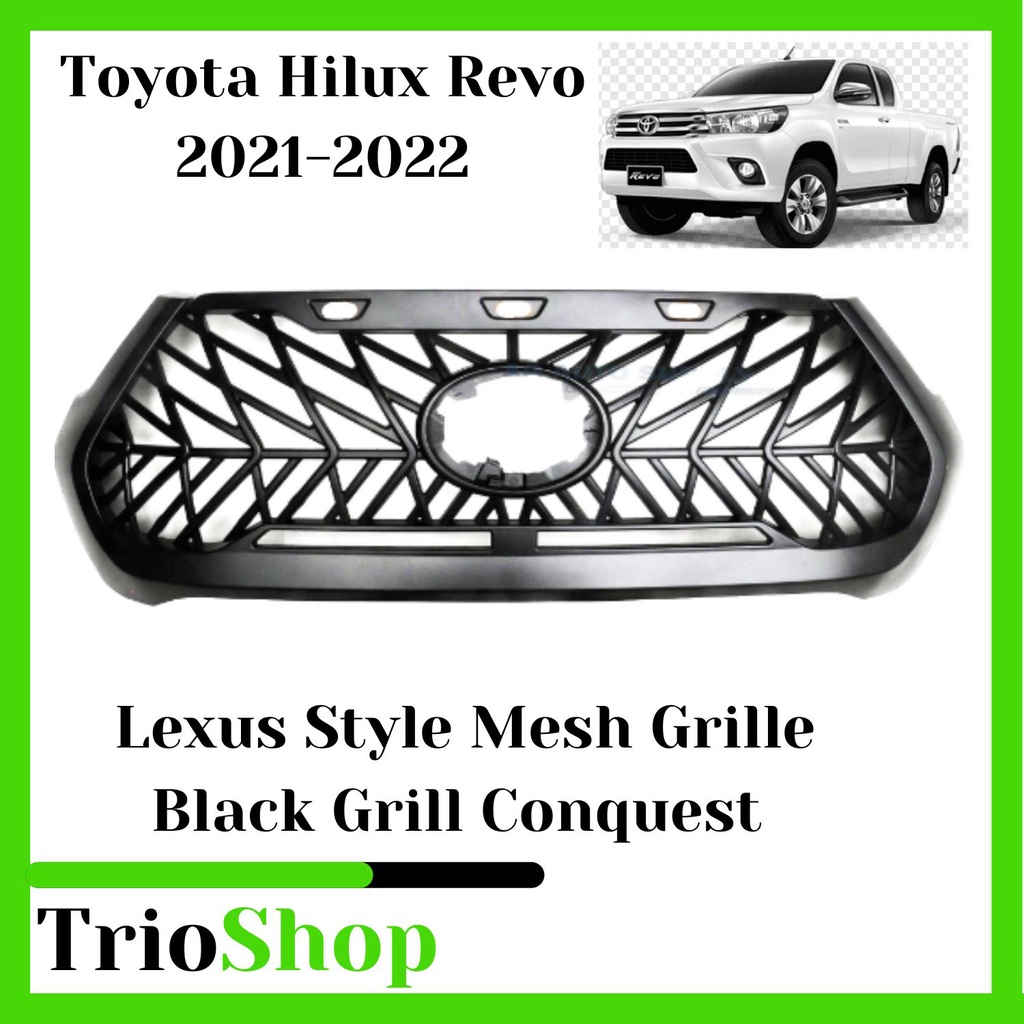 Toyota Hilux Revo 2021-2022 Lexus Style Mesh Grille Black Grill ...