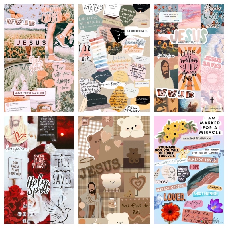 Bible Christian Collage Theme Wall Decor A4 size Laminated | Shopee ...