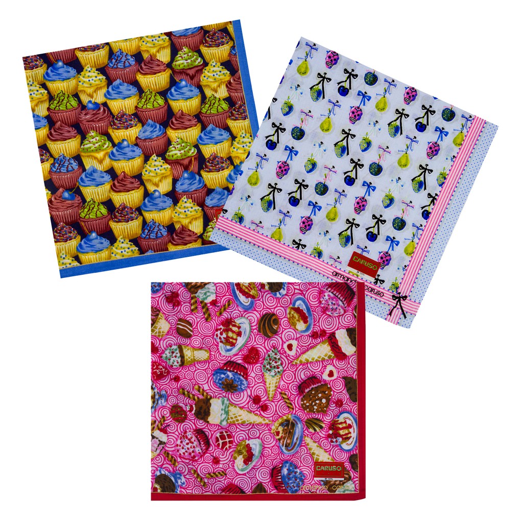 Armando Caruso Food Printed Handkerchief Set of 3 | Shopee Philippines