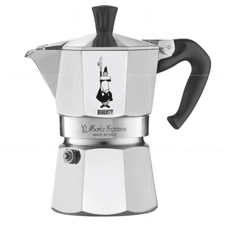 Bialetti Express Moka Pot, 1/2/6 cups, Aluminum Silver / Espresso ...