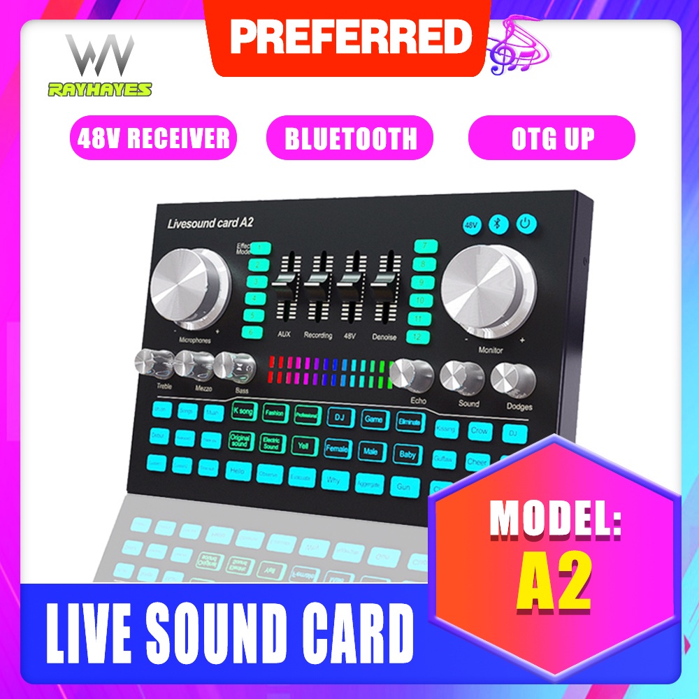 The new upgraded version of A2 sound card audio live sound card mobile ...