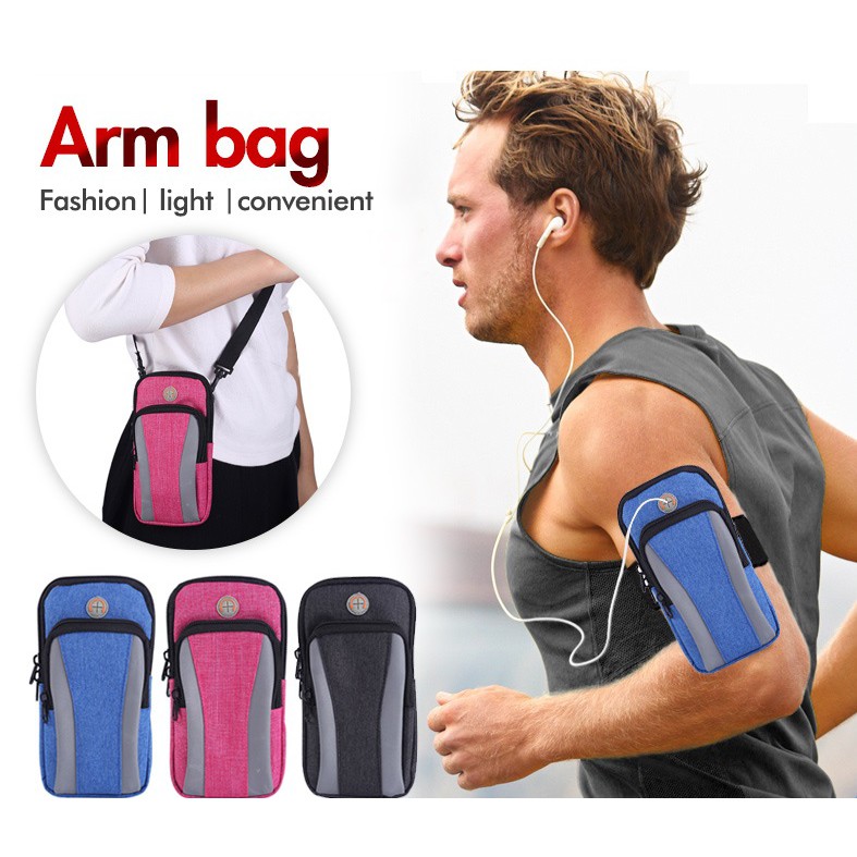 Nylon Shoulder Bag Arm Bag 2 in 1 Running Armband Messenger bag Casual ...