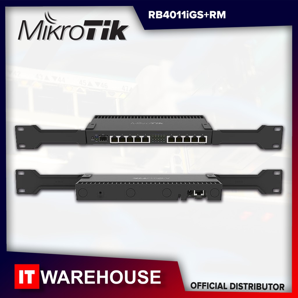 MikroTik RB4011- 10-Port Gigabit and SFP+ Management Rackmount Router w ...