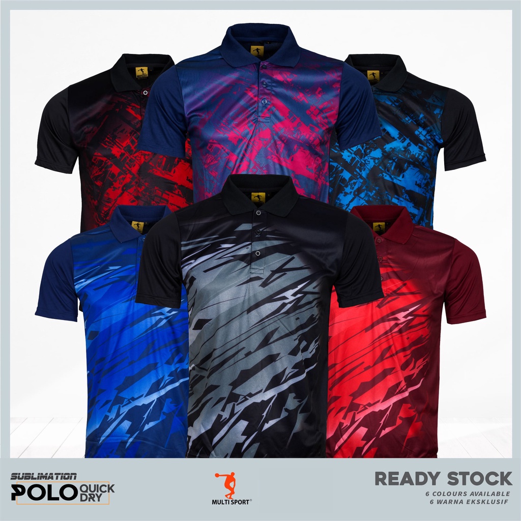 [Value Choice]Unisex Sublimation Collar Jersey Quick-Dry Tee Black ...