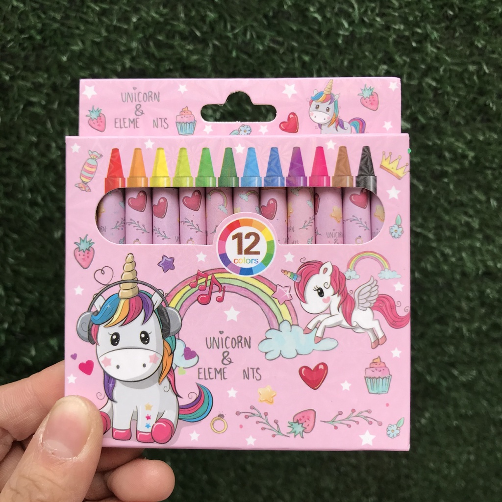 12 Colors/Pack Cute Unicorn Crayons For Kid Painting | Shopee Philippines