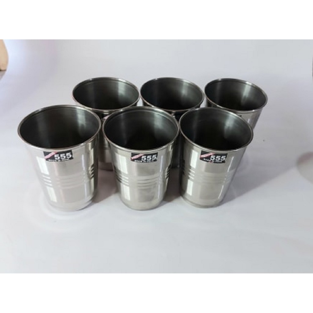 555 STAINLESS BASO SET OF 6PCS ( SMALL & MEDIUM ) | Shopee Philippines