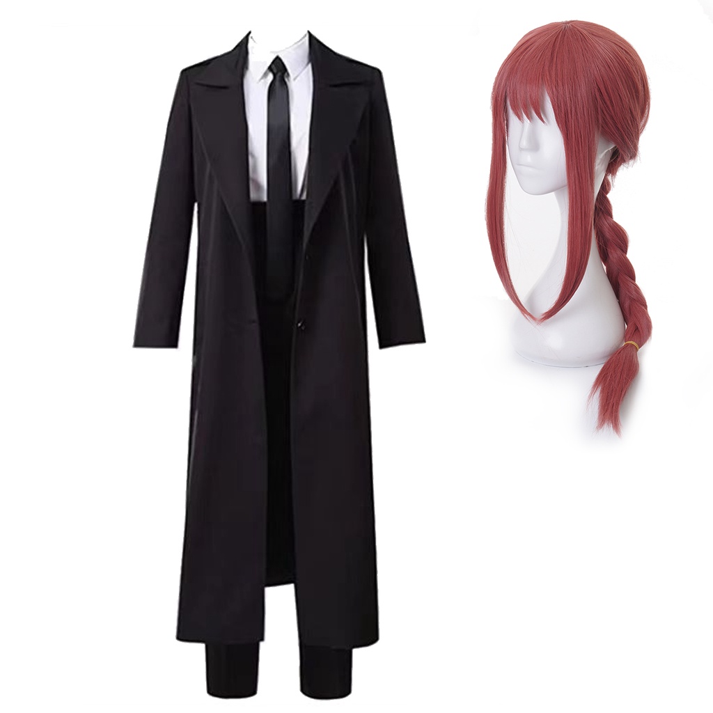 HOLOUN Anime Chainsaw Cosplay Costume Makima Coat Suit Uniform Black ...