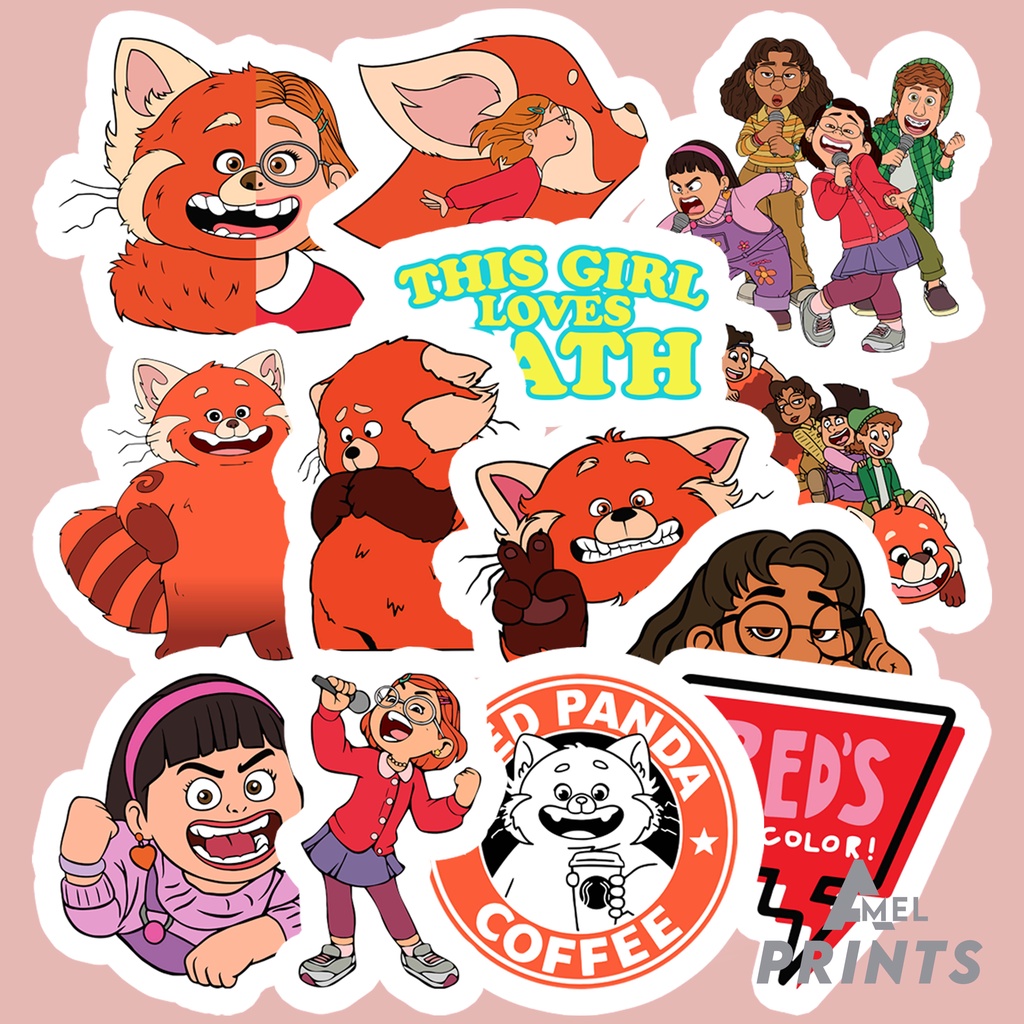 50 PCS Turning Red Disney Pixar Cartoons Movie Sticker Set - 3CM, 4.5CM ...