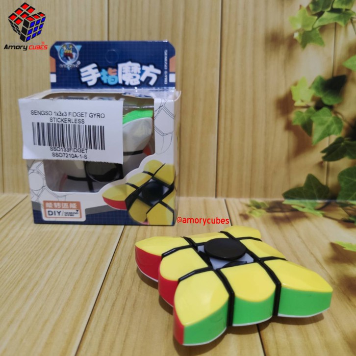 Stickerless Red 1x3x3 Rubik's Cube Fidget Spinner Zinc Shengshou Hand ...