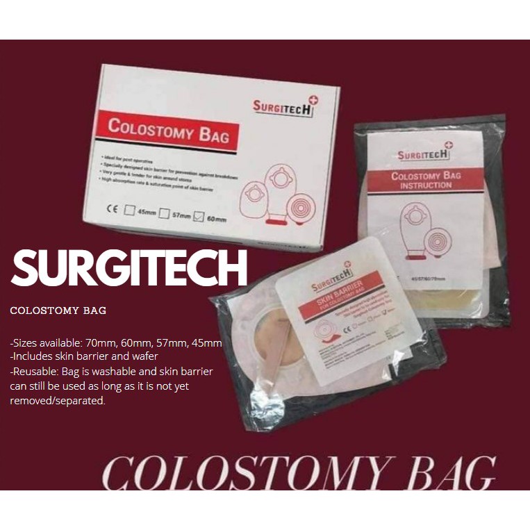 (all-z) SURGITECH Colostomy Bag (70mm, 60mm, 57mm, 45mm) | Shopee ...