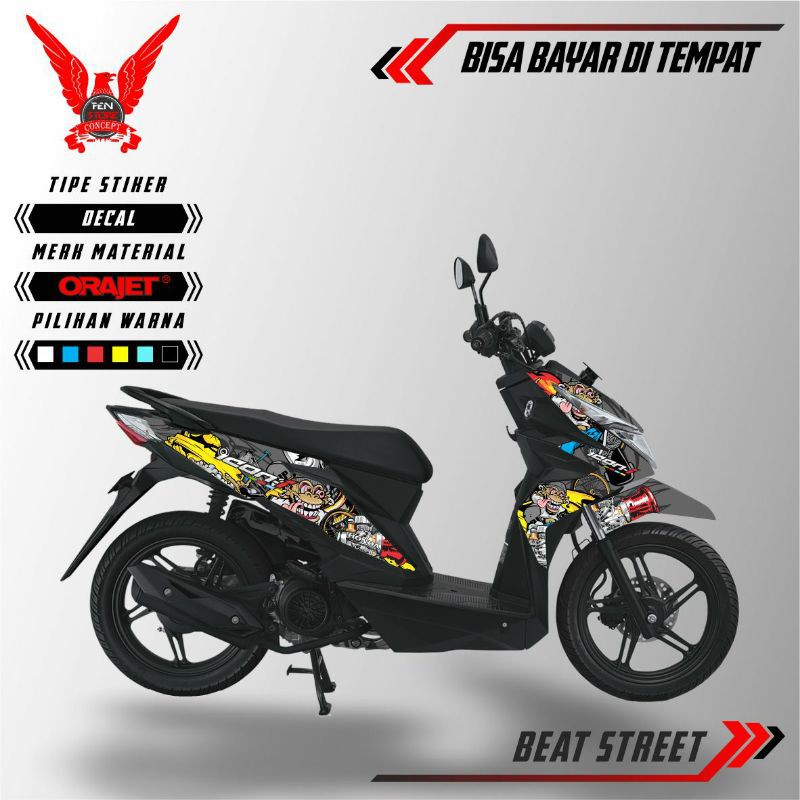 Motorcycle Sticker Beat Decal Beat Full Body Monkey Icon-I Decal Beat ...