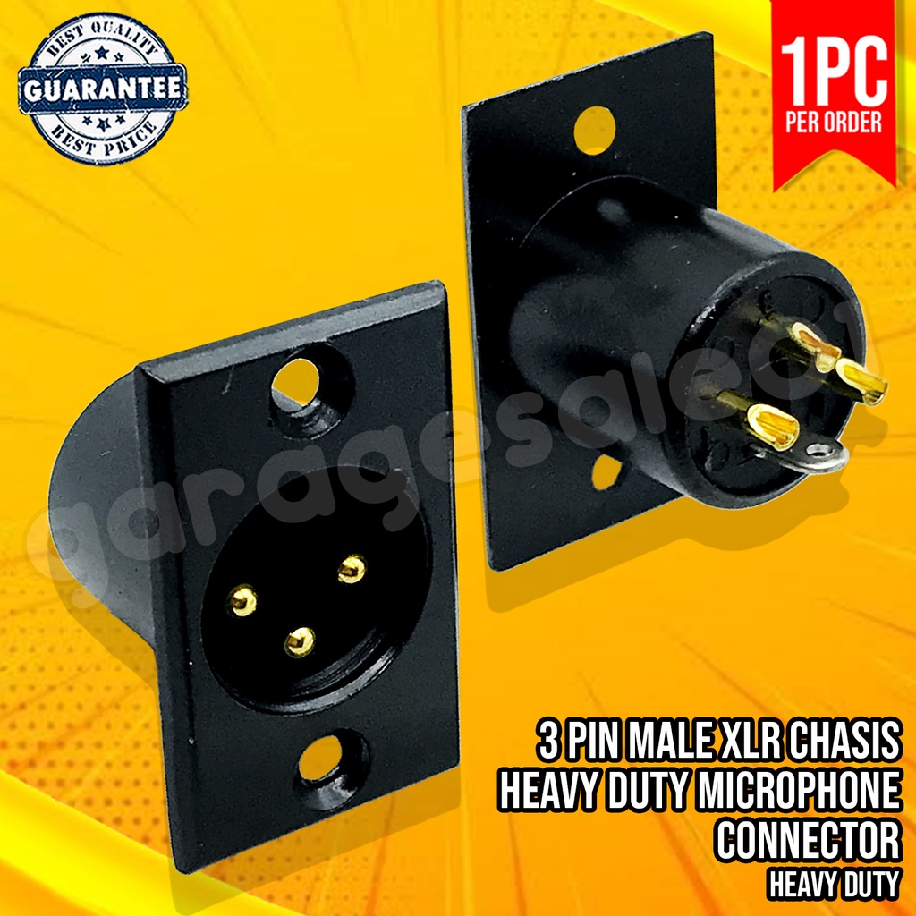 XLR 3 PIN MALE CONNECTOR PLUG PANEL MOUNT MALE SOCKET CONNECTOR | Shopee Philippines