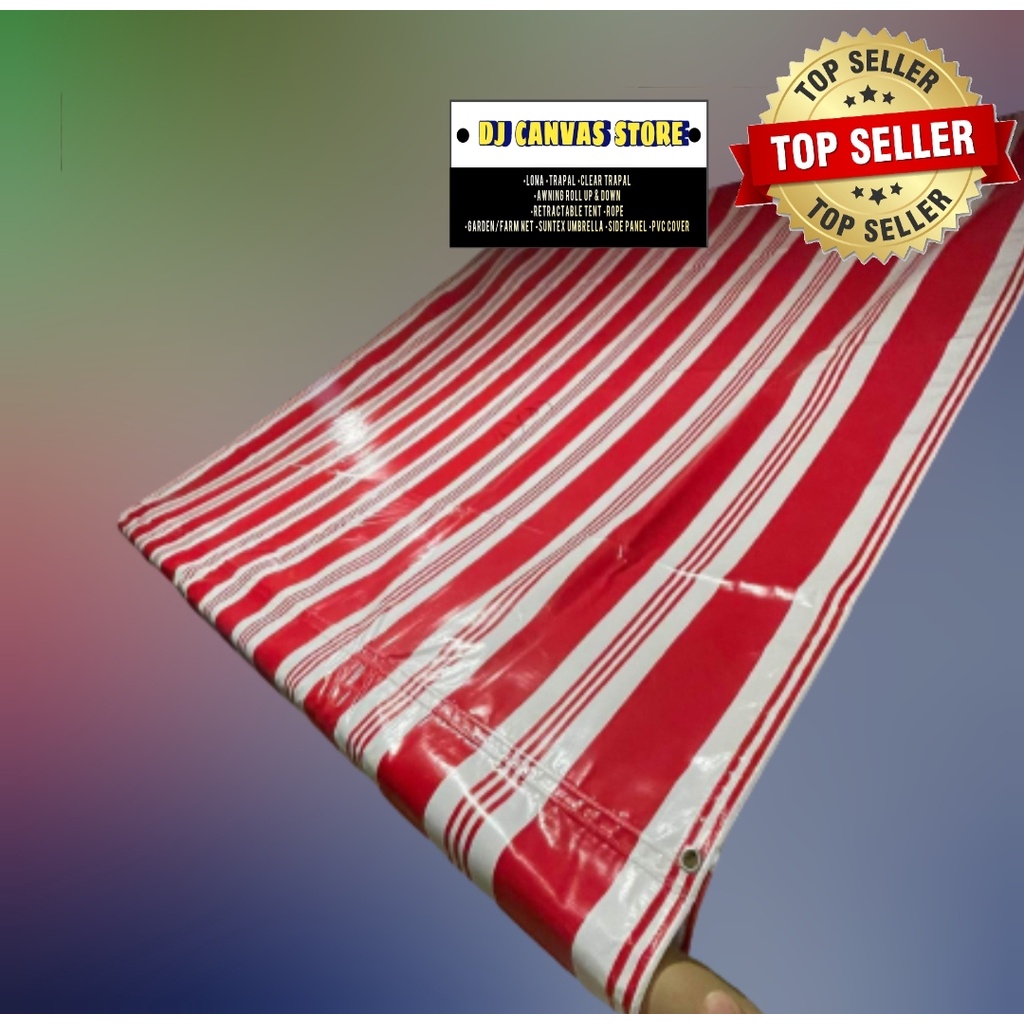 AWNING CANOPY MAYAMA TRAPAL LONA STRIPES WITH NO SCALLOP DESIGN ROLL UP ...