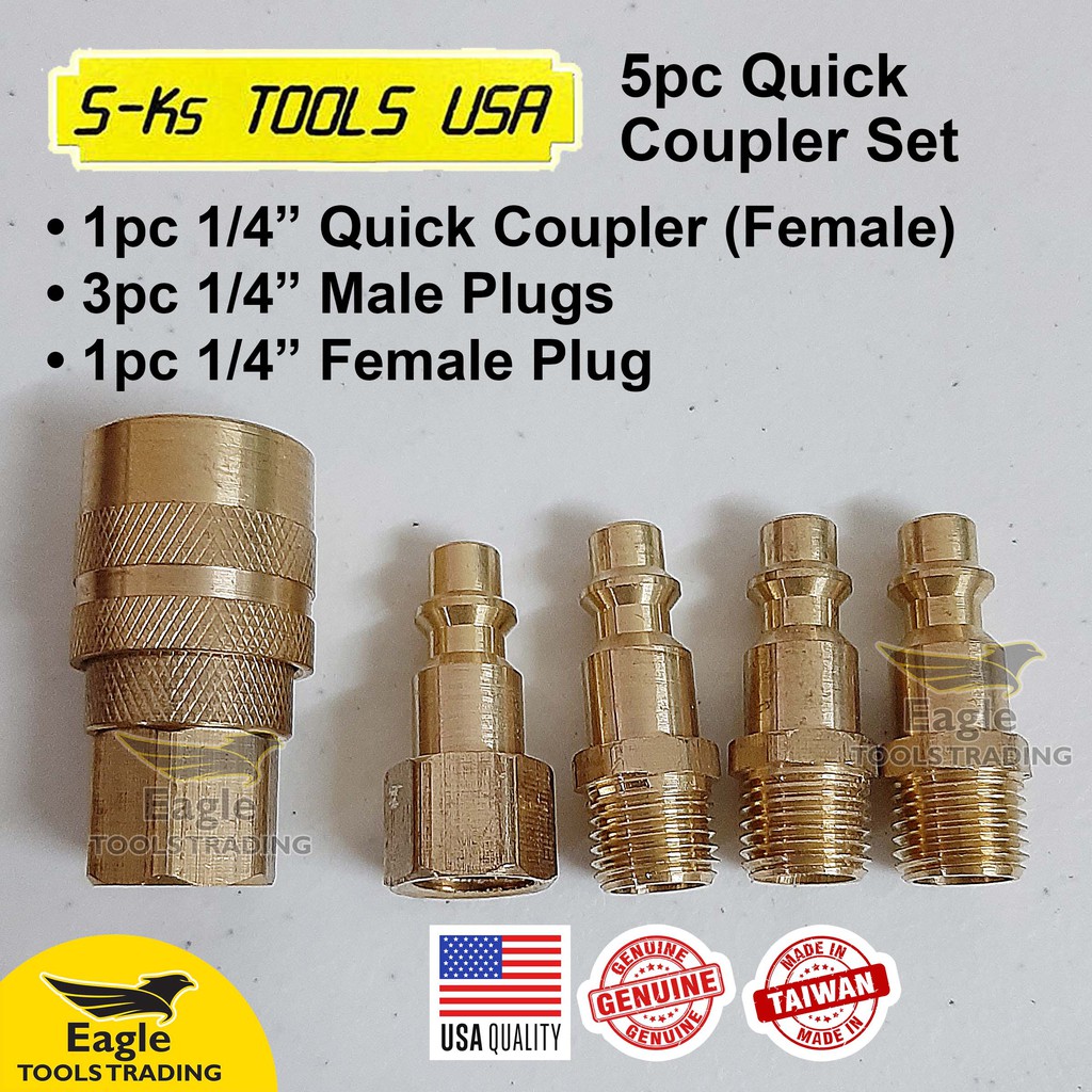 5 pc Quick Coupler Set Sks Tools Usa Brass Milton type A102 | Shopee ...