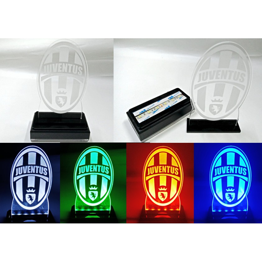 JUVENTUS FOOTBALL CLUB LASER ENGRAVING ACRYLIC BED LAMP DISPLAY ...