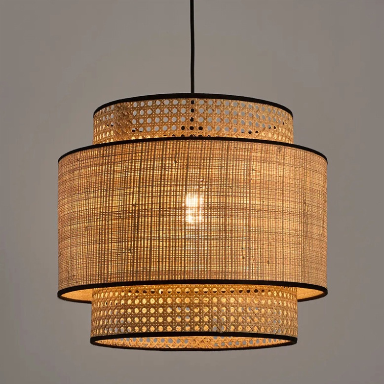 Japanese Rattan Art Bamboo Handicraft Chandelier Nordic Minimalist ...