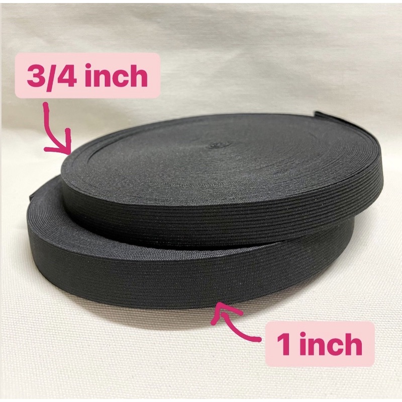 Garter Elastic Roll Black and White 1” 3/4” [BY ROLL] | Shopee Philippines