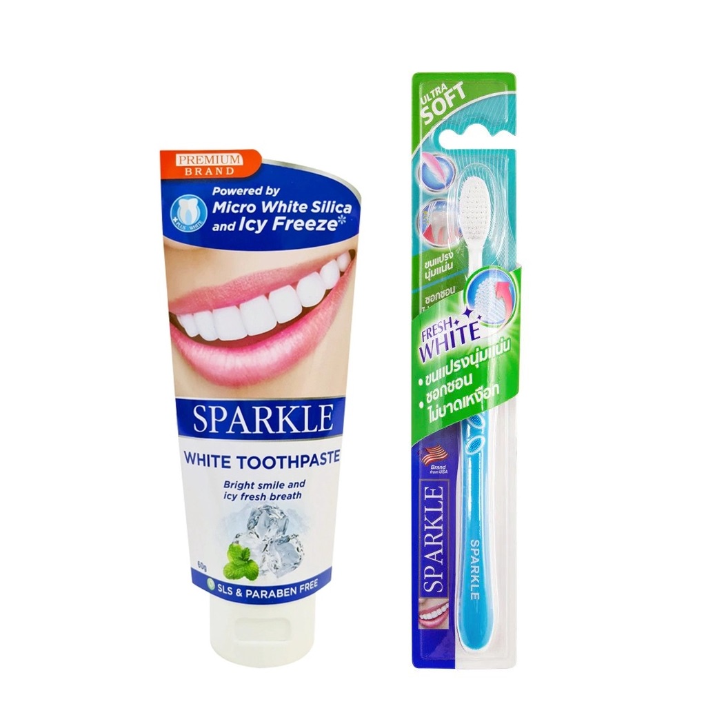 Sparkle White Toothpaste 60g with Sparkle Fresh White Toothbrush ...
