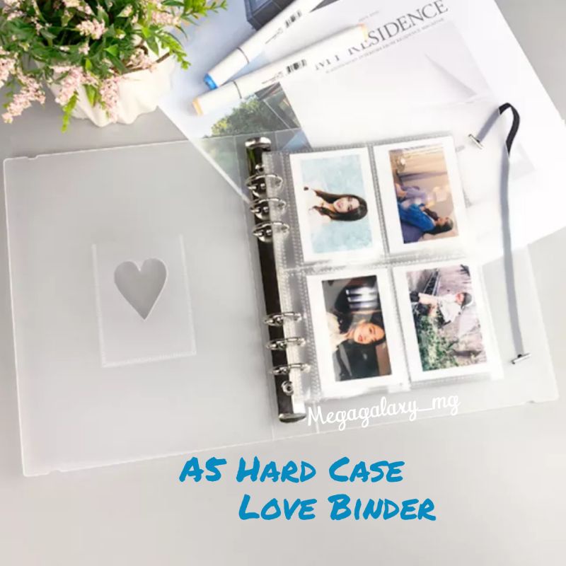 Binder A5 Love Heart Hard Case Photocard / PC Photo Album Paper Sleeve ...