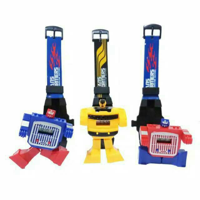 Ready 3 Colors Transformers Rubber Digital Robot Children's Watch ...