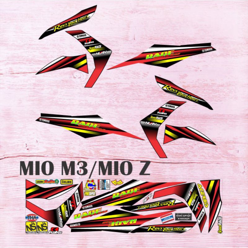 Mio m3 and mio z rade varied and lamination striping decal stickers ...