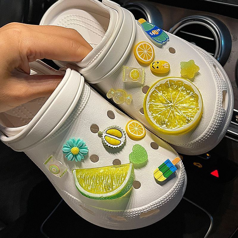14pcs Summer Lemon clog slipper sticker Charm Button Shoes Charm-clog ...