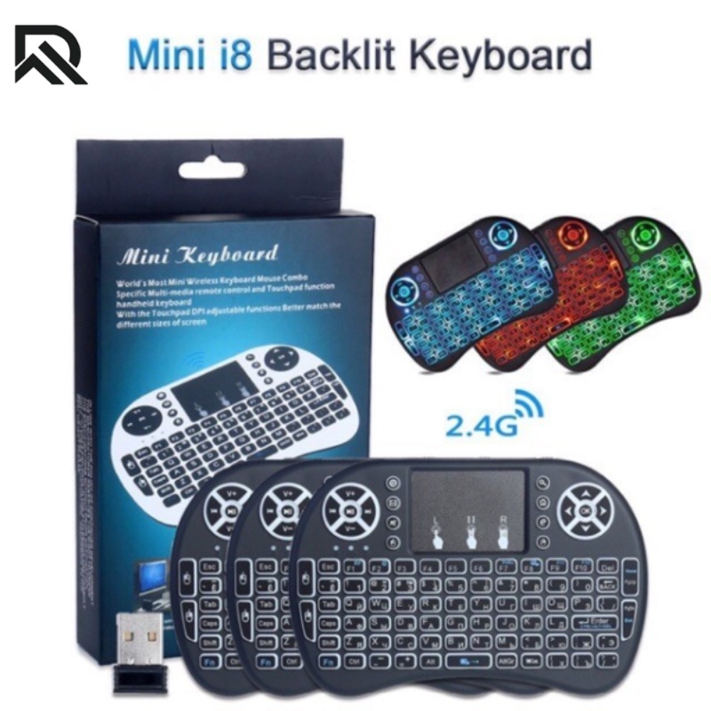I8 2.4G 3-Color Backlight Wireless Mini Keyboard with Touchpad | Shopee ...
