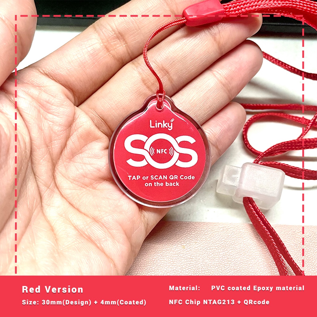 LinkySOS Tag - NFC & QR Code Necklace for Kids, Elderly / Senior & PWD ...