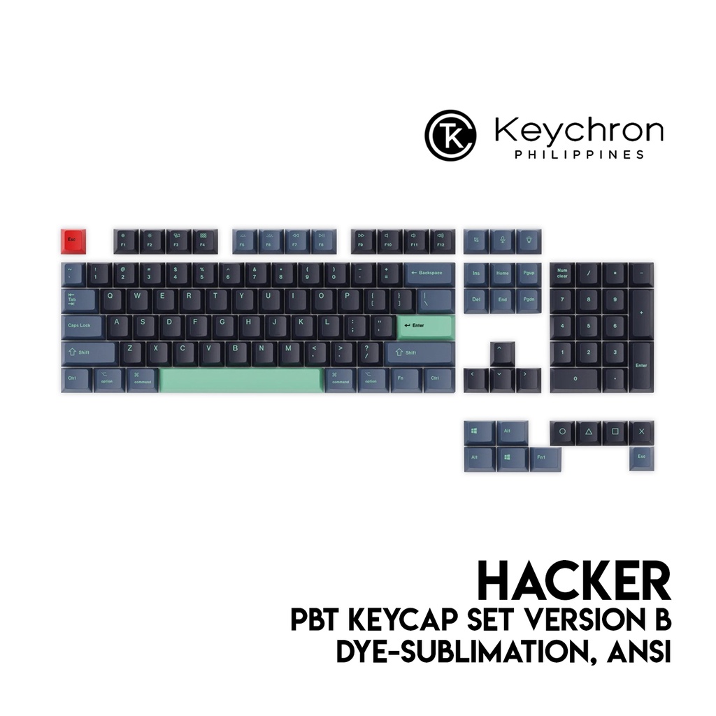 Keychron Hacker PBT Keycap Set Version B (Standard Profile, Dye ...