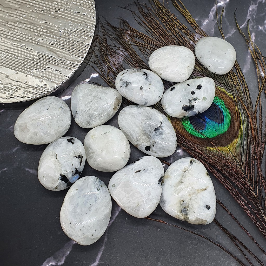 Rainbow Moonstone (Traveler's Stone) Tumbled Crystal With Flashes ...